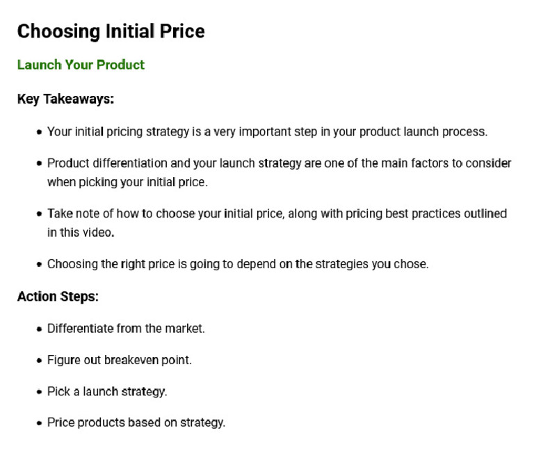 01-Choosing Initial Price | PDF