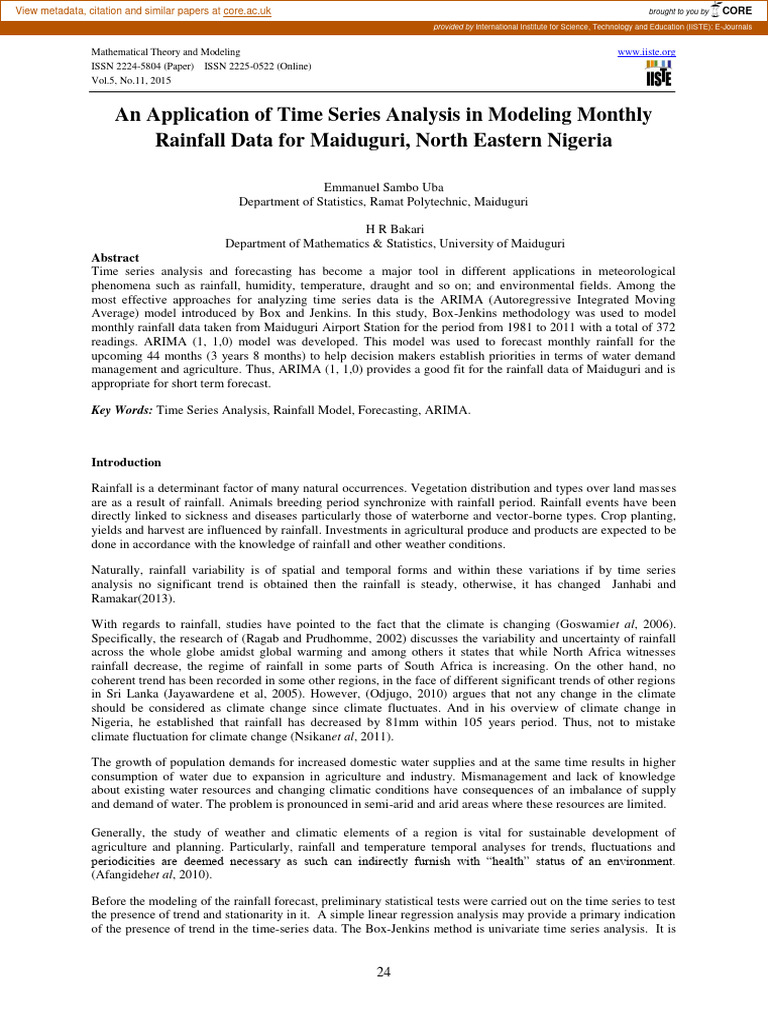 Project Sample | PDF | Autoregressive Integrated Moving Average | Time Series