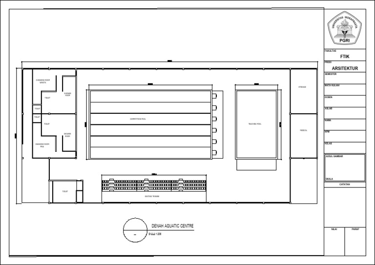 Denah Aquatic Centre: Changing Room Wanita Storage | PDF