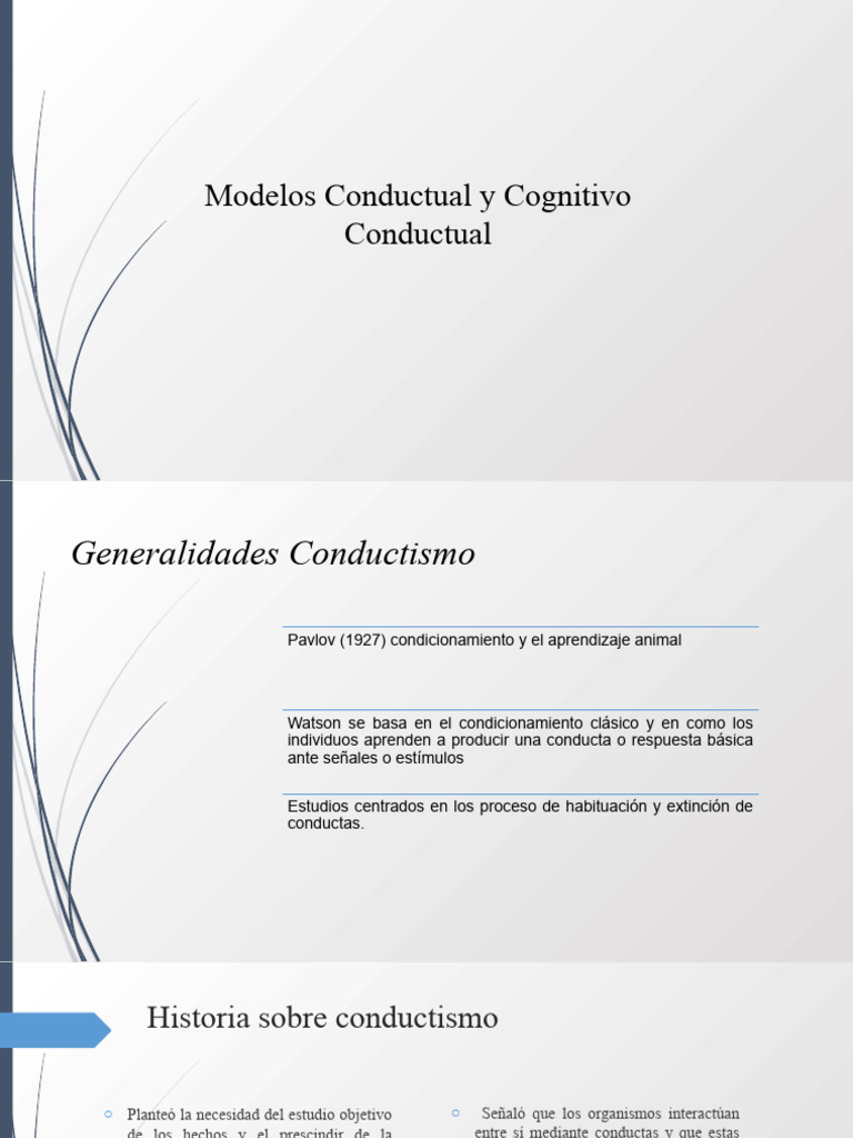 Modelo Conductual - Cognitivo Conductual | PDF | Behaviorismo | Las ...