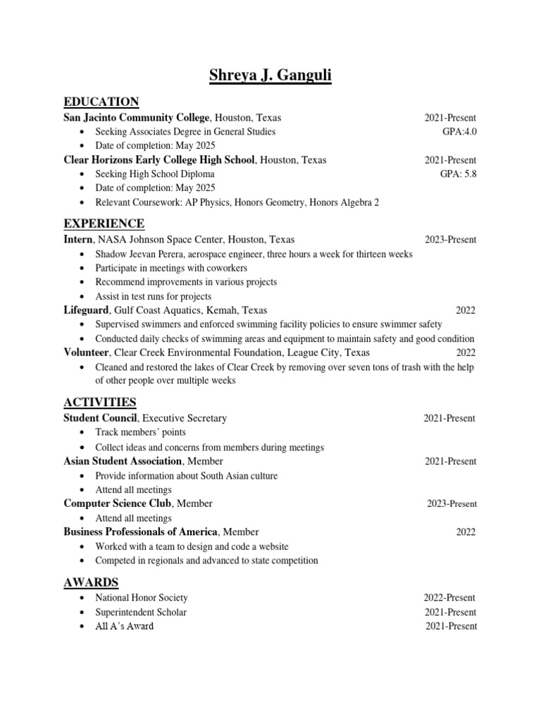 Weebly Resume Draft | PDF | Swimming