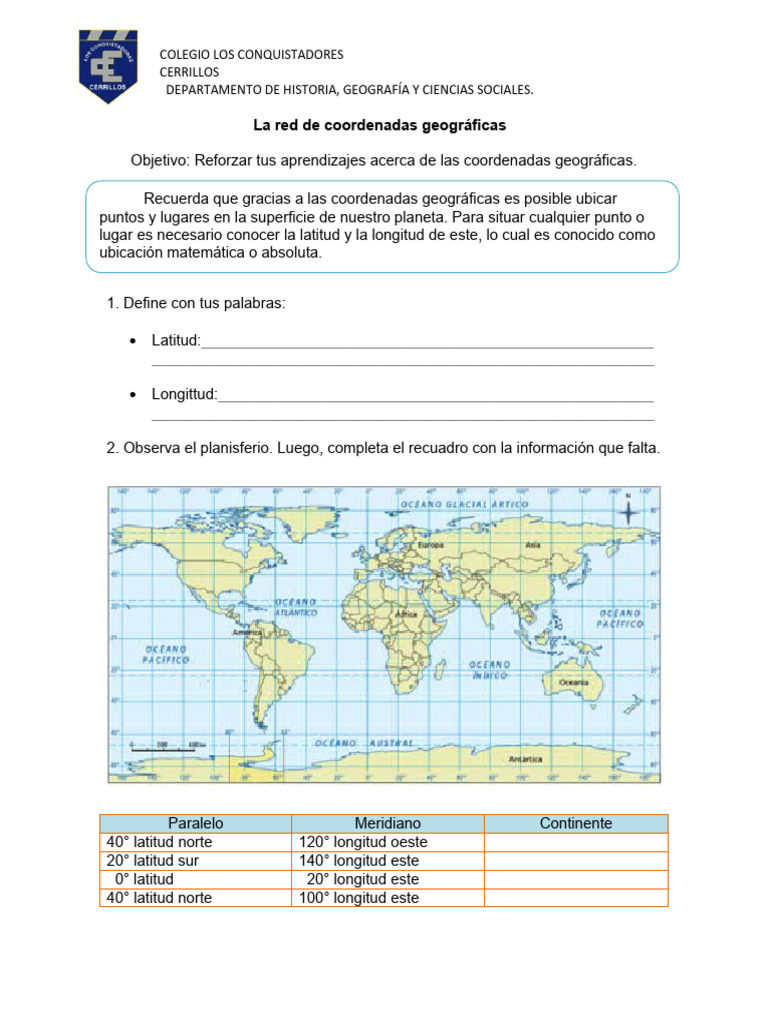 GUIA Red de Coordenadas | PDF