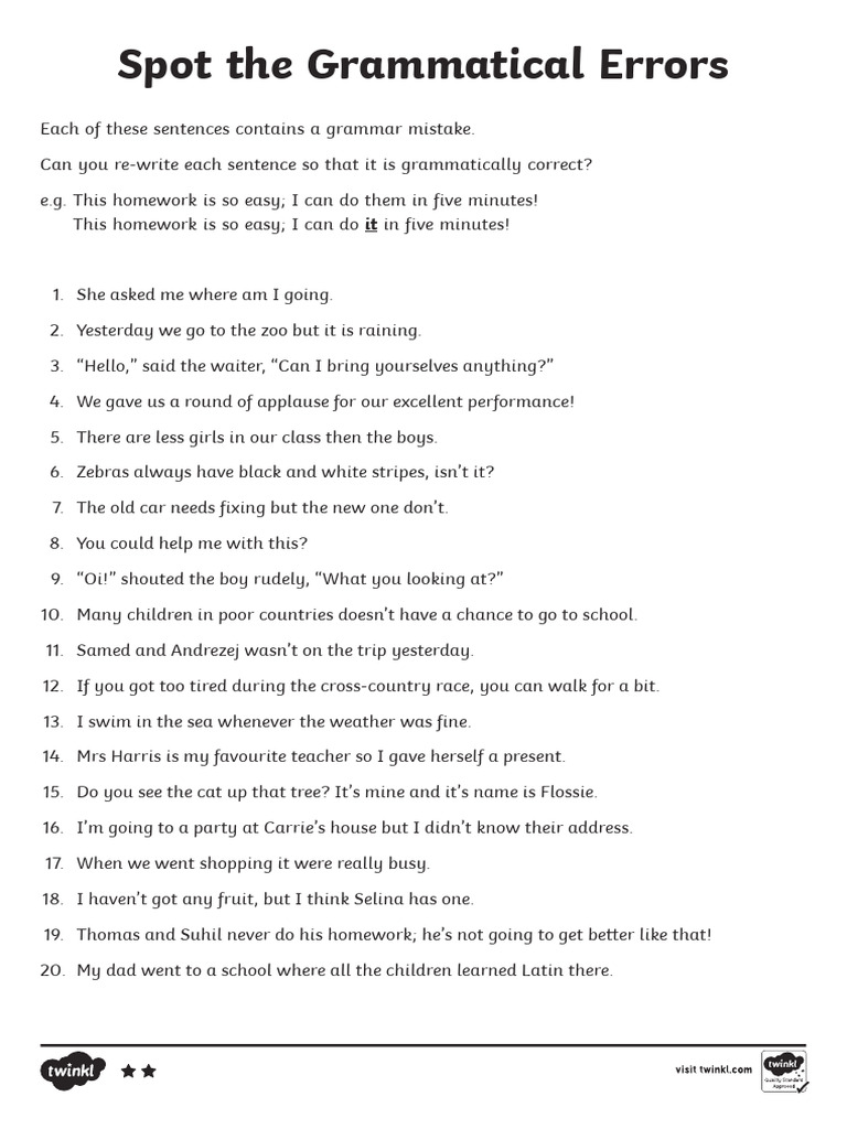 t2 e 890 lks2 Grammatical Consistency Sentence Correction Activity Sheet - Ver - 1 | PDF ...