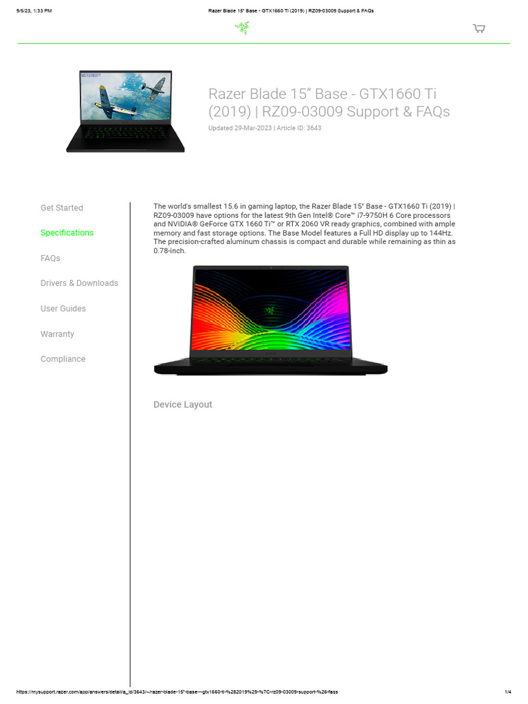 Fiche Technique Razer Blade 15 | PDF | Hdmi | Computing