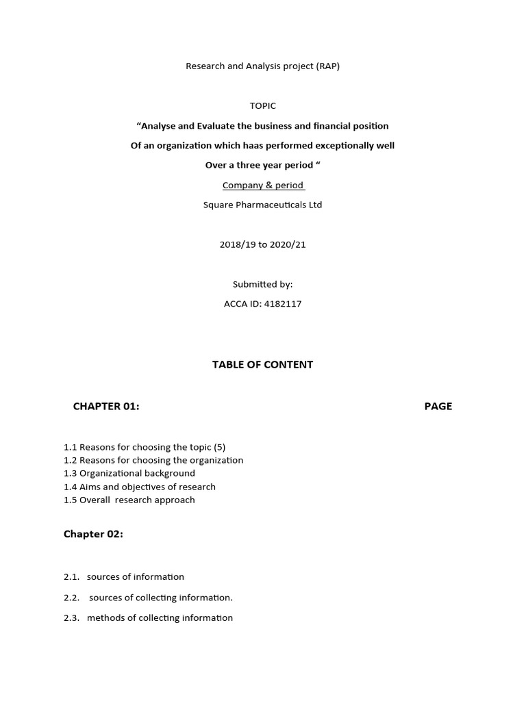 Research and Analysis Project | PDF | Pharmaceutical Industry | Business