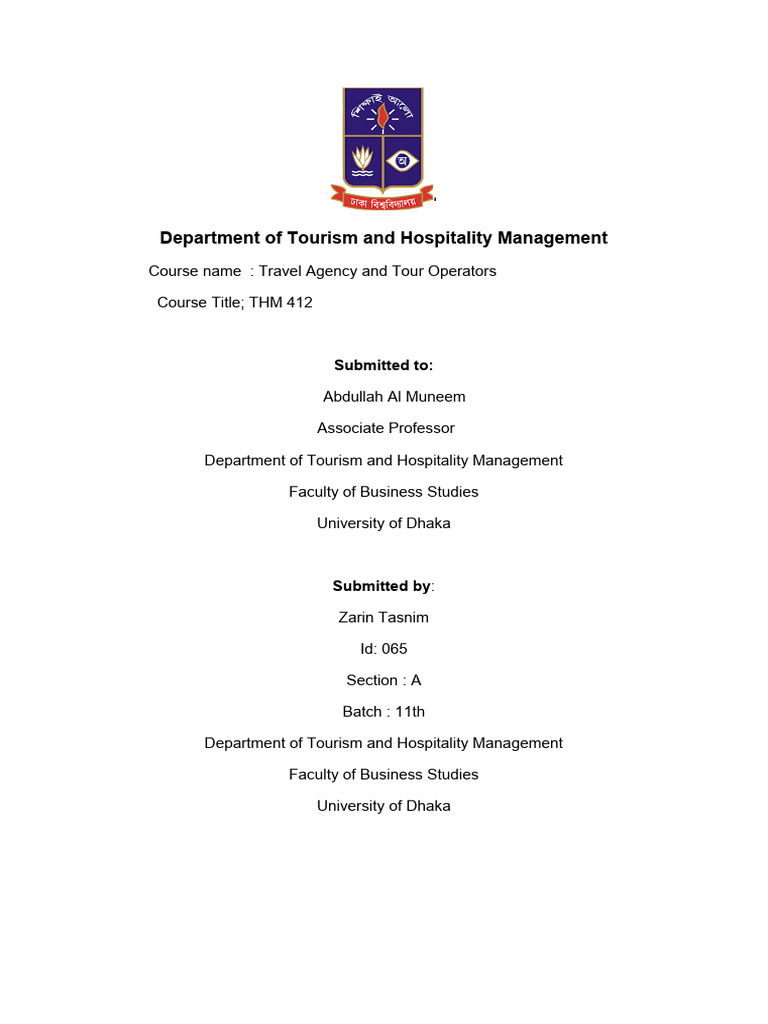 065 - A - BBA - 11th - THM 412 - Assignment - Zarin Tasnim | PDF | Credit Card | Insurance