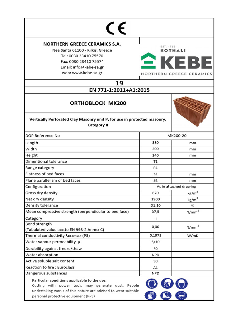 CE+DoP MK200 Eng | PDF | Building Engineering | Materials