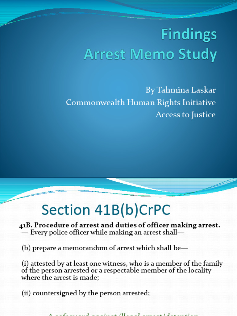Memo of Arrest | PDF | Arrest | Political Law