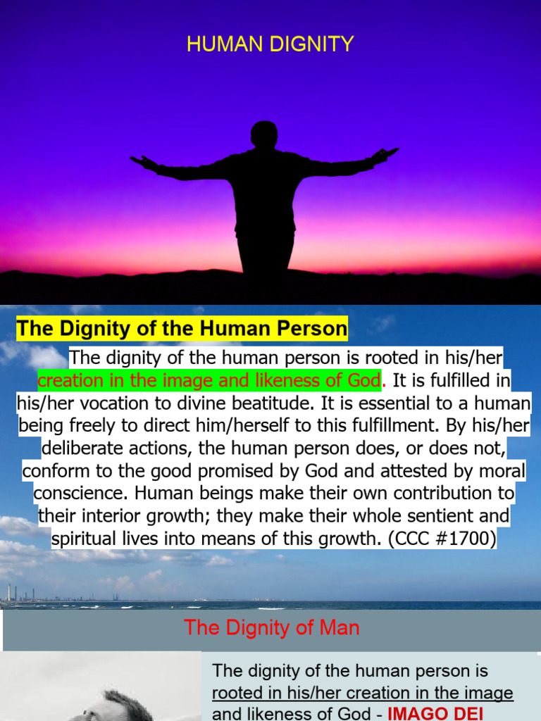 RS-1, Dignity of The Human Person | PDF | Image Of God | Dignity