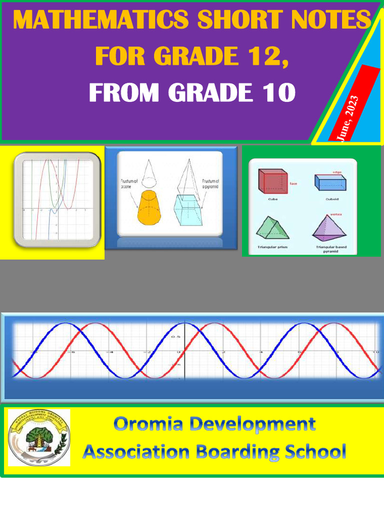Grade 10 Maths Short Note | PDF | Division (Mathematics) | Factorization