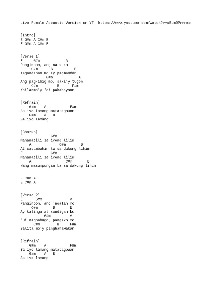 Lilim Chords 0 | PDF