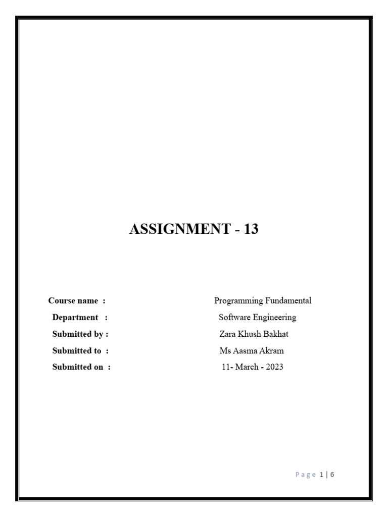 Assignment 13 | PDF | Matrix (Mathematics) | Integer (Computer Science)