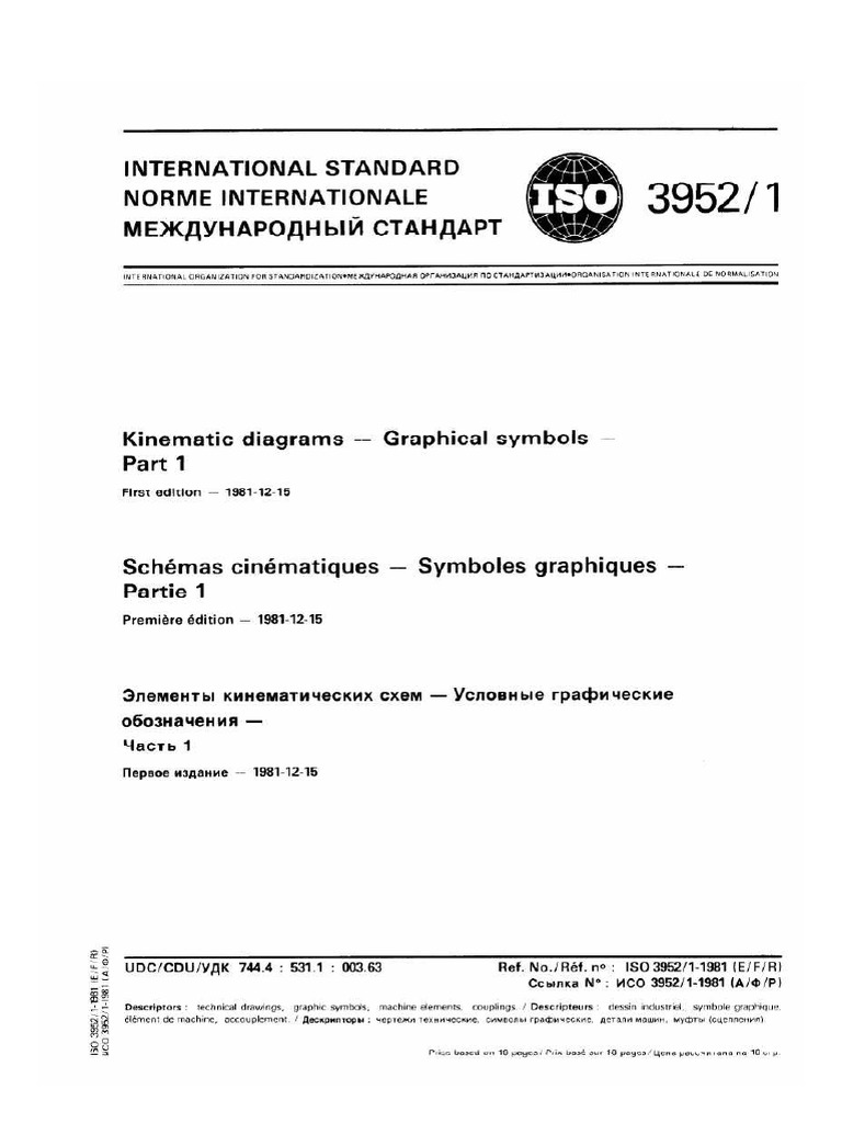 ISO 3952-1-Kinematic Diagrams - Graphical Symbols (Parte 1) | PDF