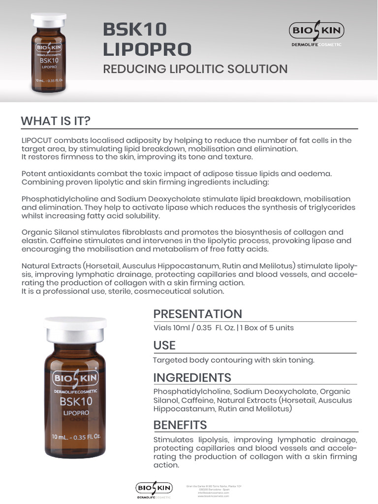 Lipopro: Fat Reduction & Skin Firming Solution | PDF | Clinical Medicine