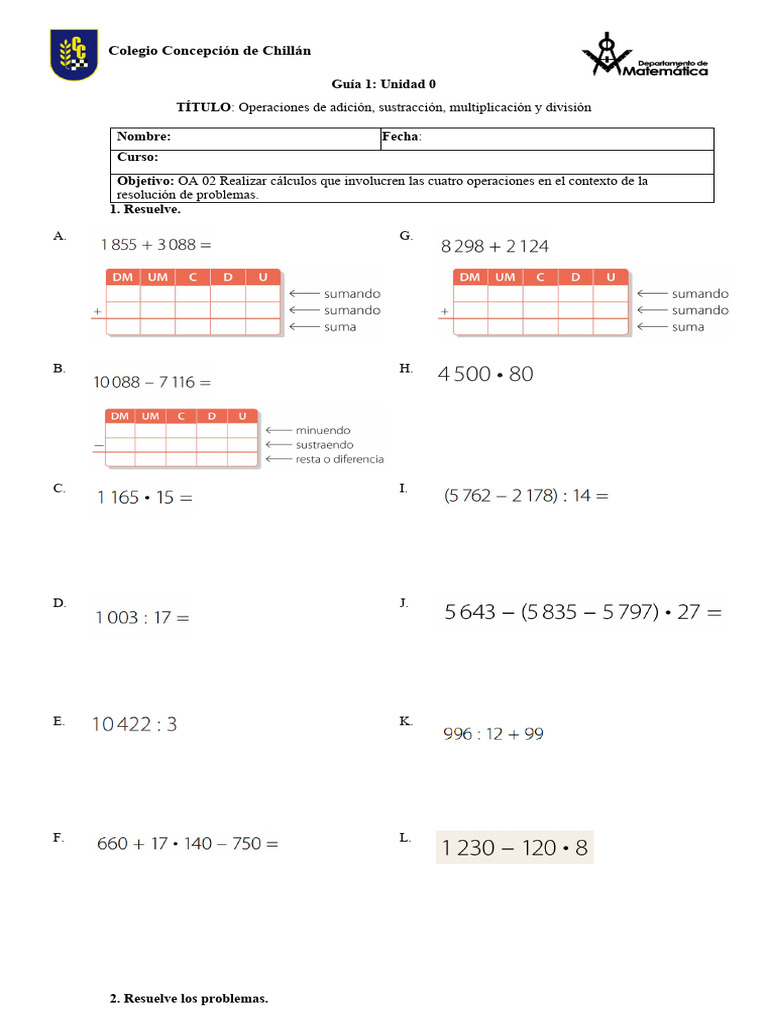 1 - Guía 1 Operaciones Básicas | PDF