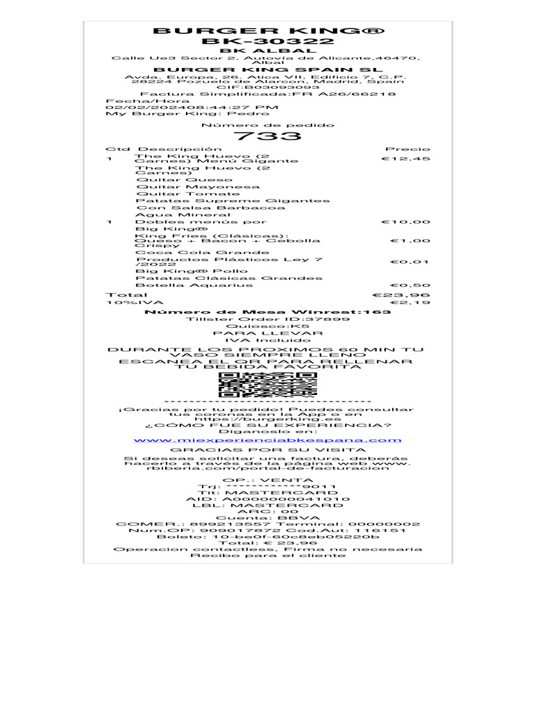 Burger+king Ticket N 733 204432 | PDF