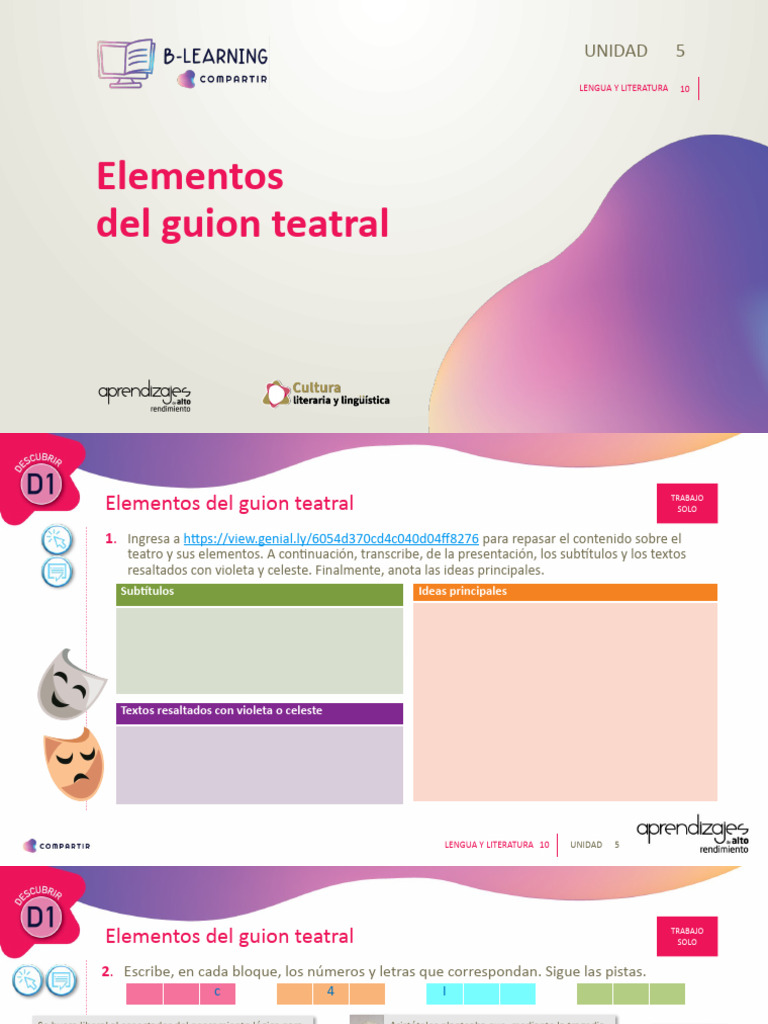 L10 U5 p154-155 Elementos Del Guion Teatral | PDF | Tragedia | Teatro