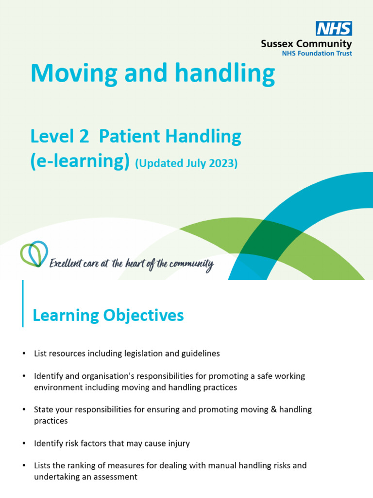 Moving and Handling Elearning Theory | PDF | Risk
