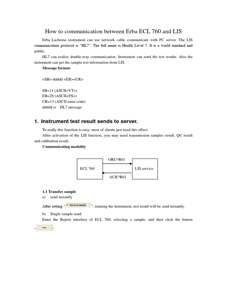 3.how To Communication Between ERBA ECL 760 and LIS | PDF | Computer Science | Computing