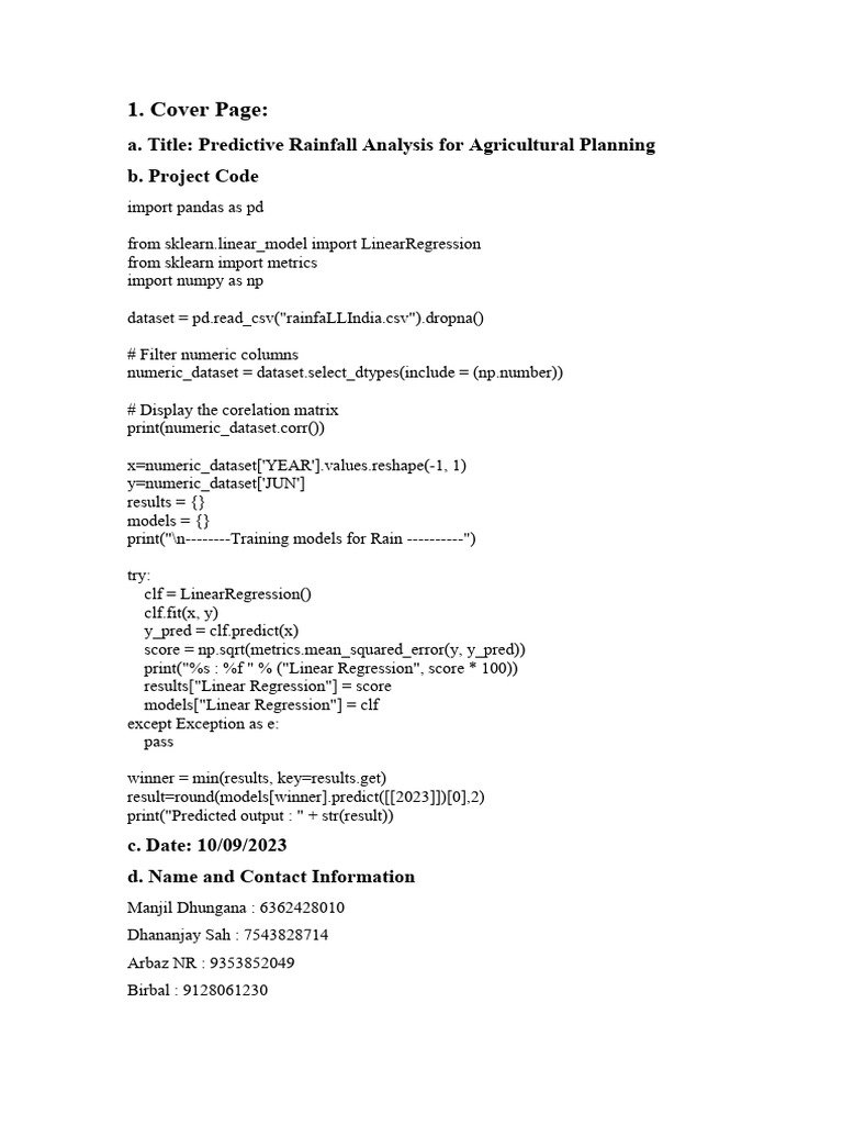ML Project Report | PDF | Prediction | Data Science