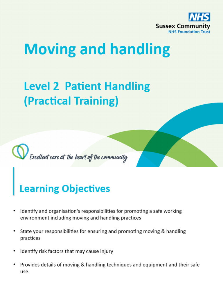 Moving and Handling Patient Level 2 Practical Knowledge | PDF | Safety