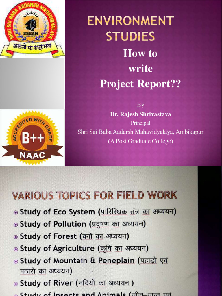 How To Write EVS Project Report | PDF | Natural Environment | Earth ...