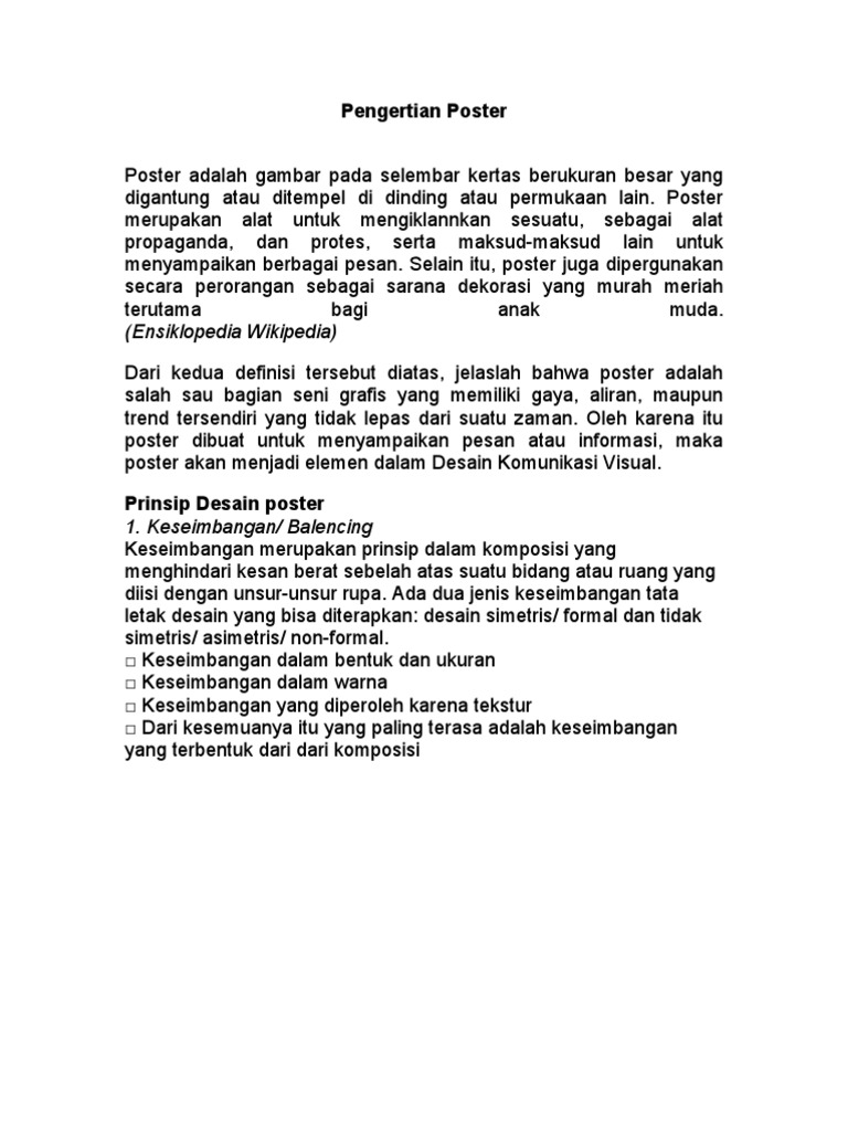 Pengertian dan Jenis-Jenis Poster | PDF