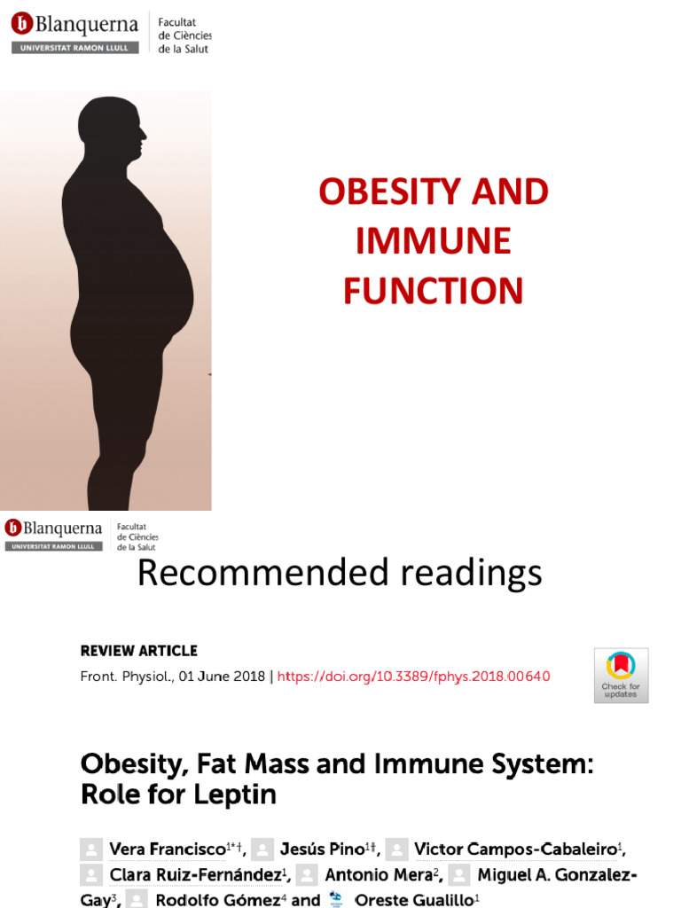 Obesity and Immune FunctionVF 19 - 20 | PDF | Leptin | Adipose Tissue