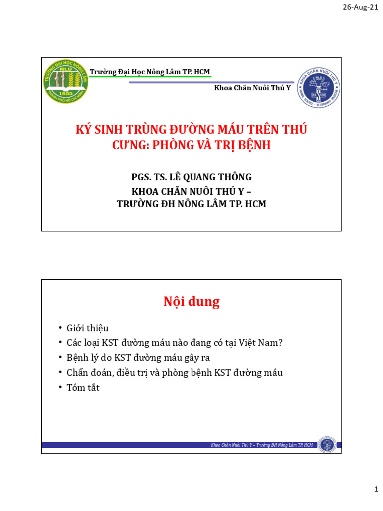 Ky Sinh Trung Duong Mau Tren Cho (Viphavet+BI) 8.2021 | PDF