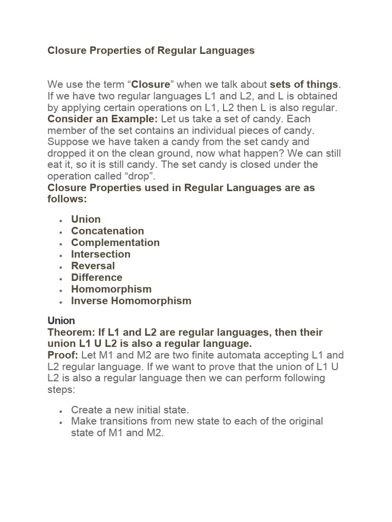 19-Closure Properties of Regular Languages-22-02-2024 | PDF | Theoretical Computer Science ...