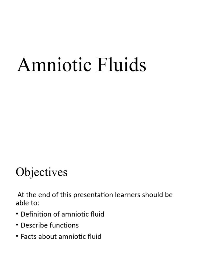 Amniotic Fluids | PDF