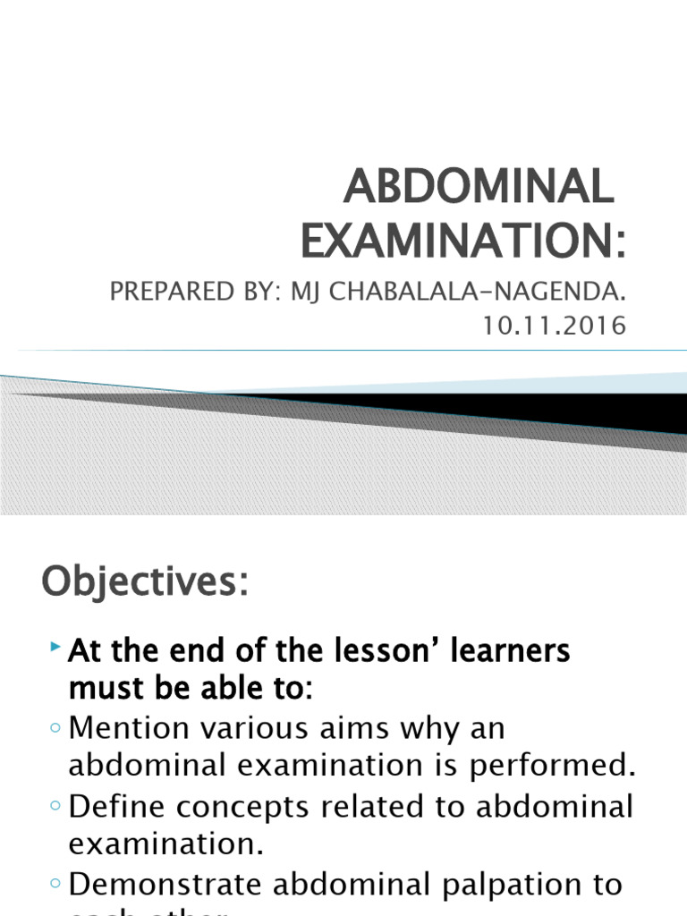 Abdominal Examination | PDF | Abdomen | Uterus