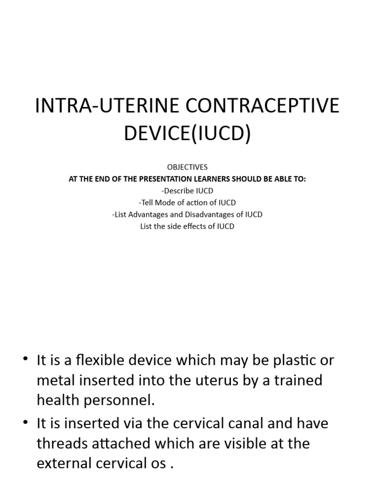 Intra-Uterine Contraceptive Device (Iucd) Letchy Fourie | PDF | Human ...