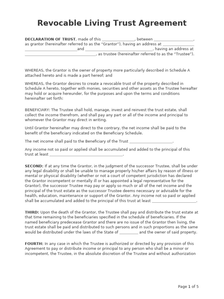 Revocable Living Trust | Download Free PDF | Trustee | Loans