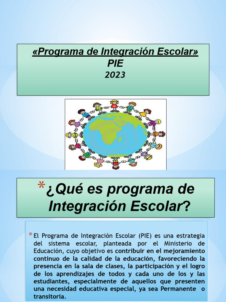 Presentacion PIE PARA APODERADOS | PDF | Desorden hiperactivo y deficit de atencion | Aprendizaje