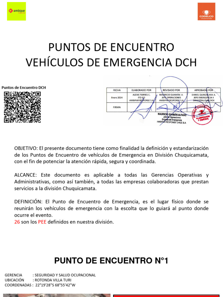 Puntos de Encuentro Emergencia DCH | PDF