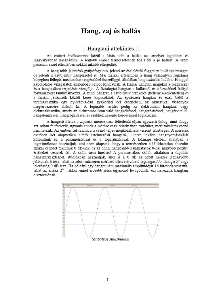 Hang, Zaj, Hallás | PDF