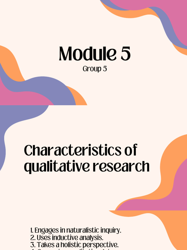 Module 5 Group 5 | PDF | Qualitative Research | Data
