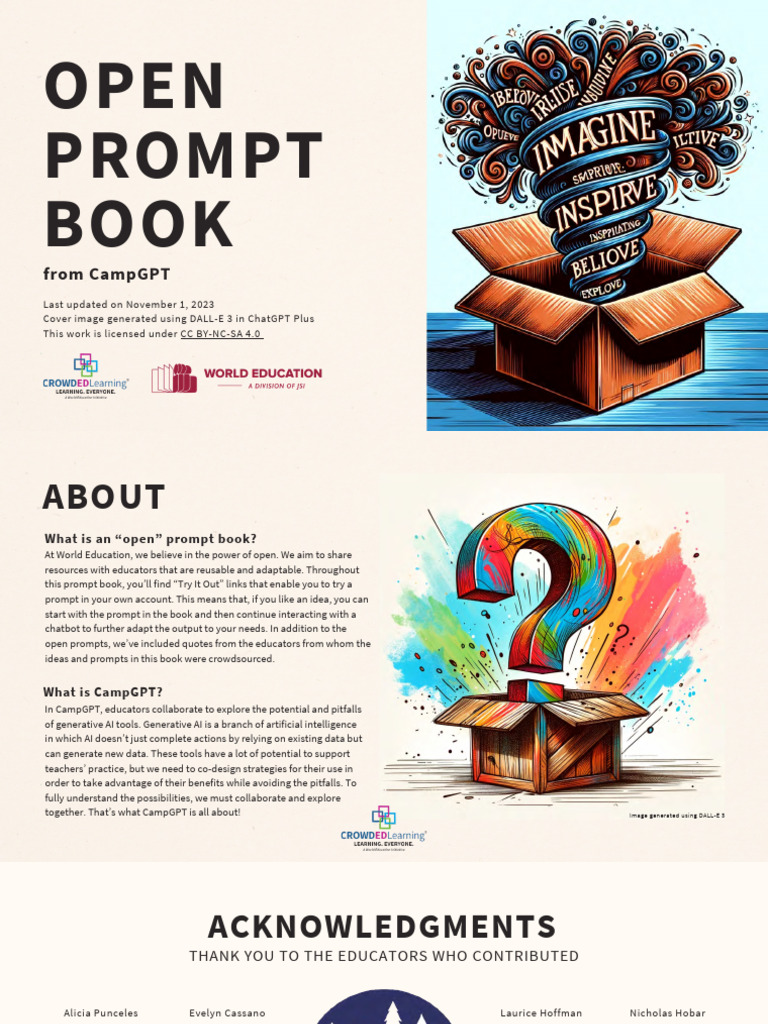 Open Prompt Book From Campgpt - Rachel Riggs | PDF | English As A ...