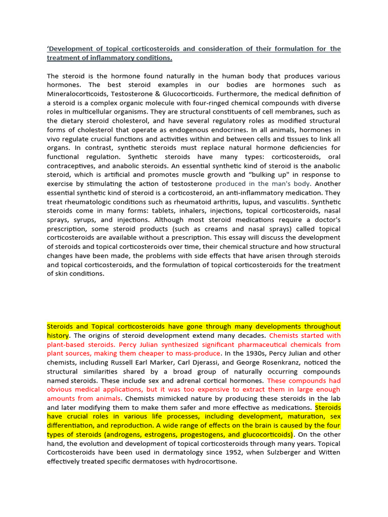 Development of Topical Corticosteroids and Consideration of Their ...