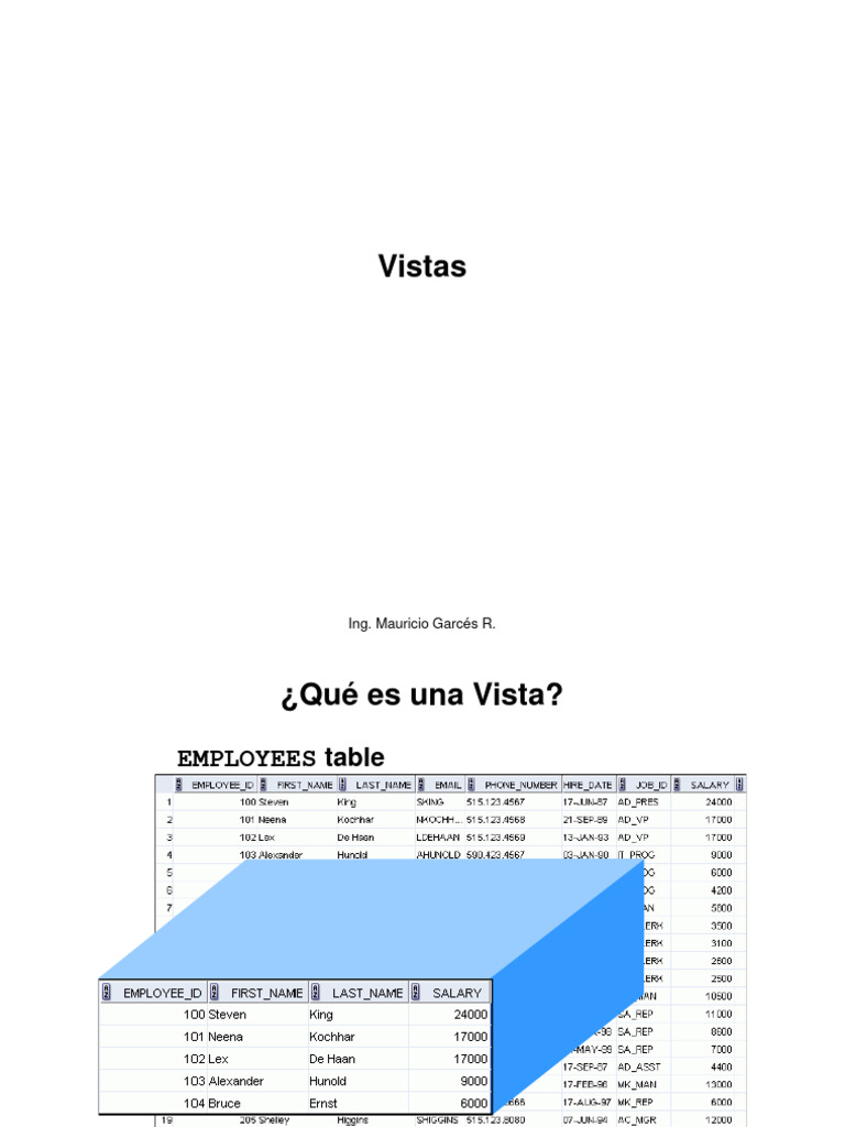 Clase SQL - Vistas | PDF | SQL | Datos