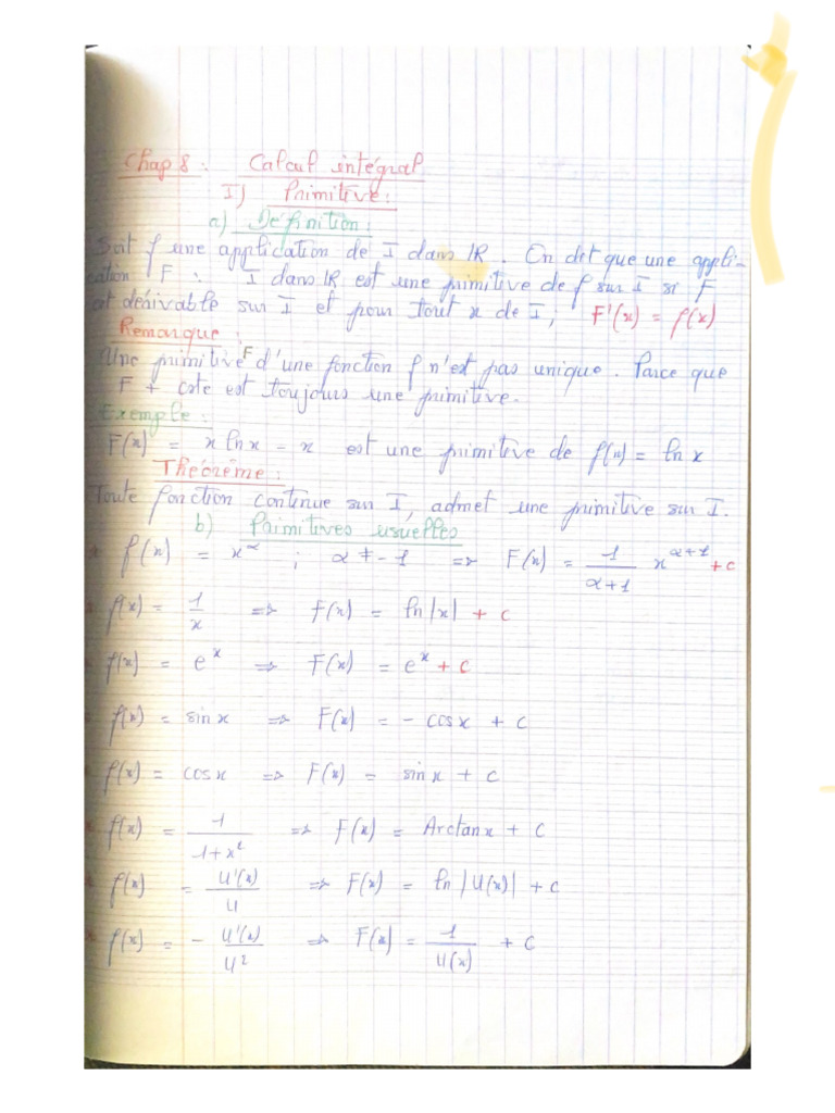 Primitives Usuelles | PDF