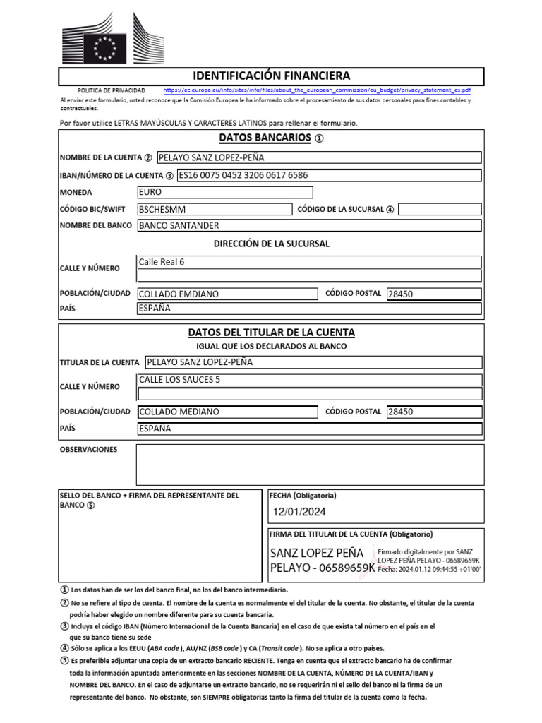 Extracto Bancario Banco Santander | PDF | Bancos