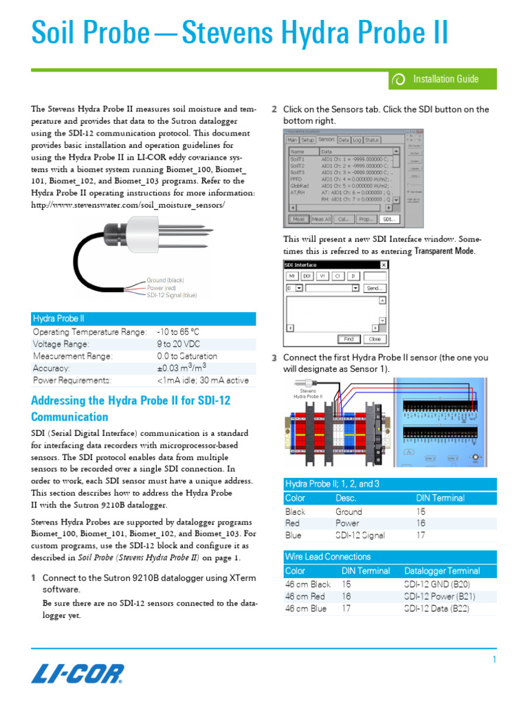 EC InstallGuide Stevens Hydra Probe II 14577 | PDF