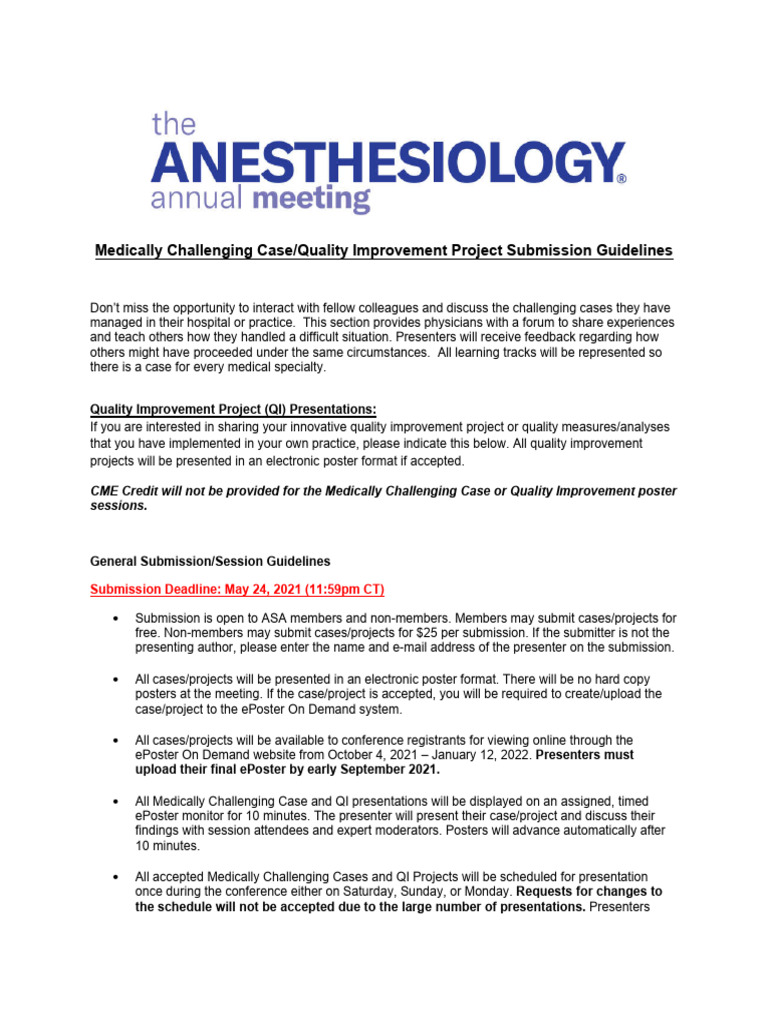 Submission Guidelines for Medical Cases | PDF | Risk | Patient Safety
