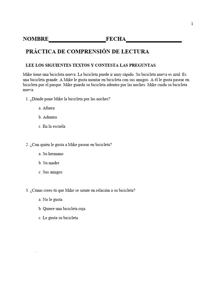 Lecturas Cortas Pdf