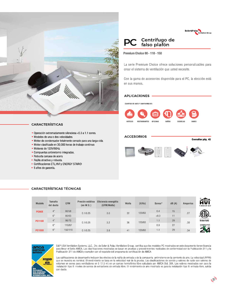 Extractor Falso Plafón Premium Choice | PDF