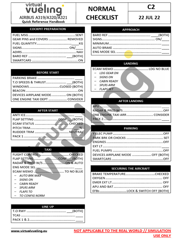 Checklist Virtual Vueling | PDF | Aerospace | Airliner