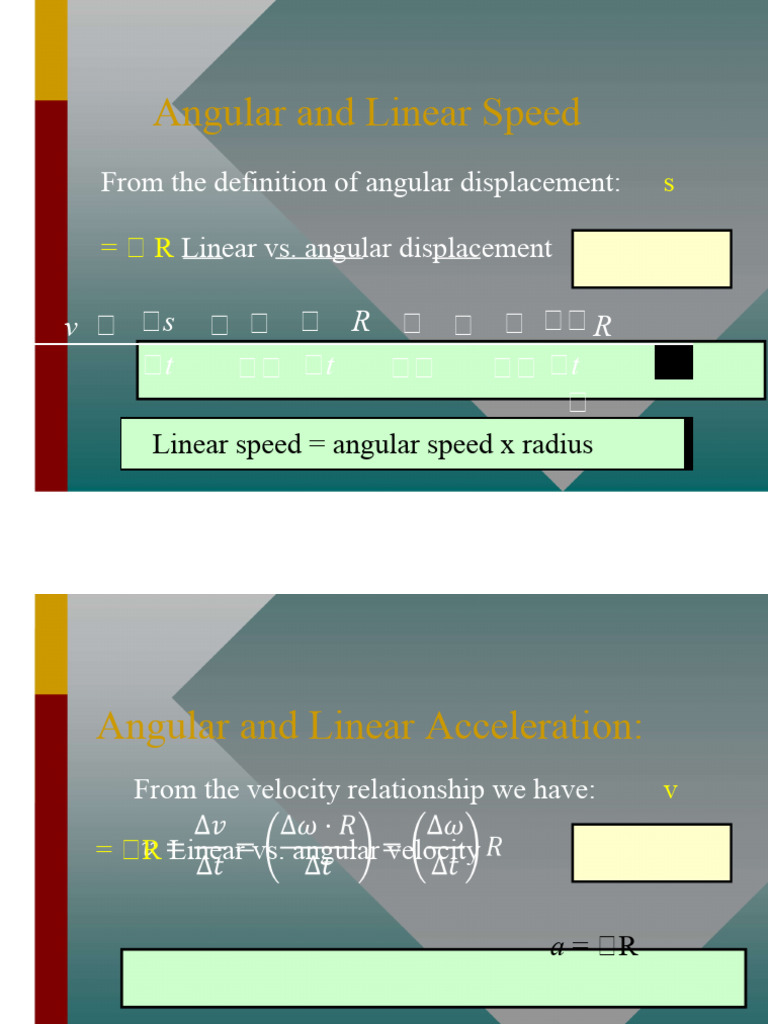 Angular vs. Linear Speed Explained | PDF | Acceleration | Physics