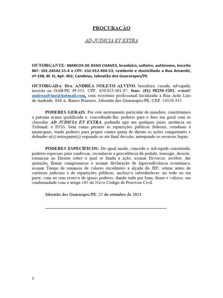 Procuração Ad Judicia | PDF